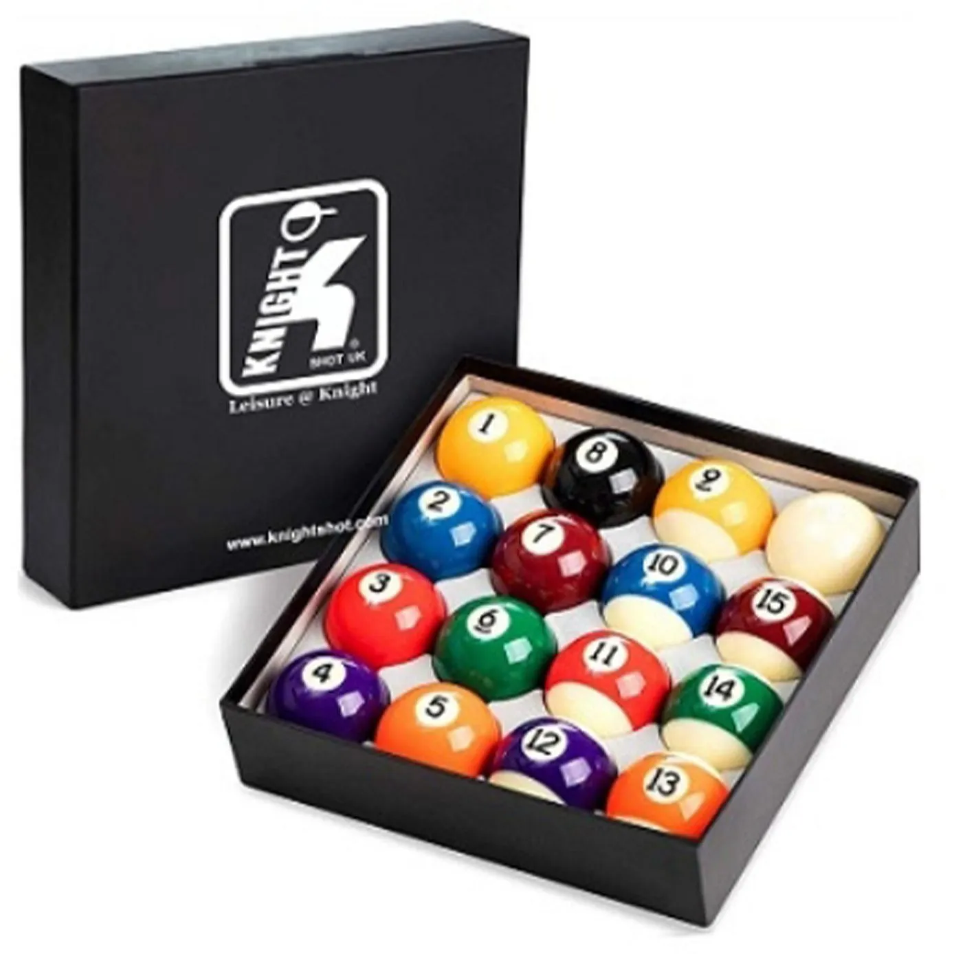KnightShot Billiard Ball Grade AAA Set 57mm 2-1/4″ | Black Box w/ KS ...